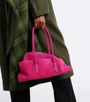 Attico La Passeggiata Small Suede Tote Bag - Pink