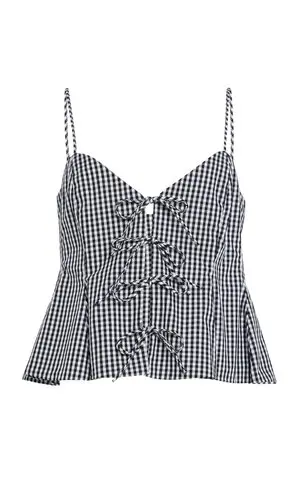 Sea Neci Gingham Cotton Tank Top - Plaid
