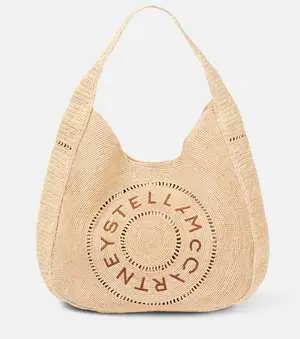 Stella McCartney Logo Embroidered Raffia Tote Bag