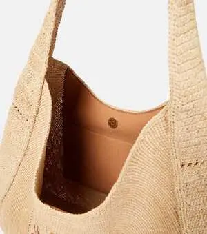 Stella McCartney Logo Embroidered Raffia Tote Bag