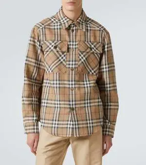 Burberry Check Cotton And Linen Shirt