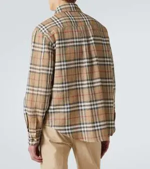 Burberry Check Cotton And Linen Shirt