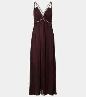Poupette St Barth Collette Open-back Maxi Dress - Brown