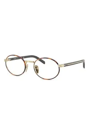 Prada Tortoiseshell-effect Oval-frame Glasses