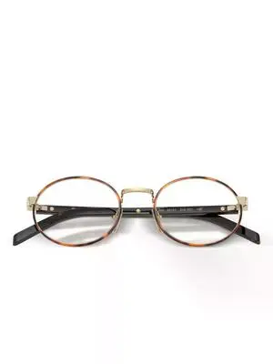 Prada Tortoiseshell-effect Oval-frame Glasses