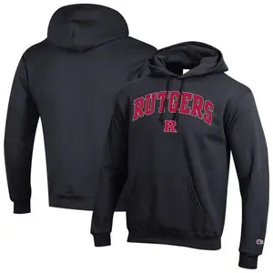 Champion Rutgers Scarlet Knights Arch Over Logo Pullover Hoodie - Black