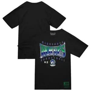 Mitchell & Ness Minnesota Timberwolves Worldwide Collection Glow Up T-shirt - Black