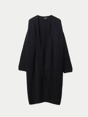 Gobi Cashmere Long Maternity Cashmere Robe - Black