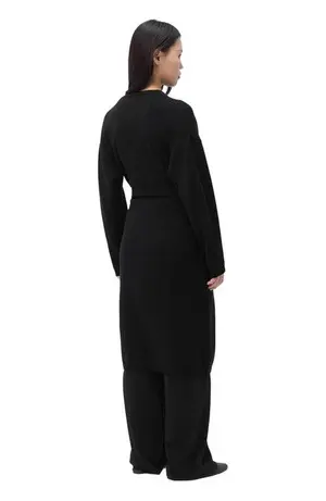 Gobi Cashmere Long Maternity Cashmere Robe - Black