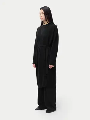 Gobi Cashmere Long Maternity Cashmere Robe - Black