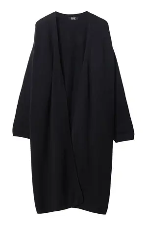Gobi Cashmere Long Maternity Robe - Black