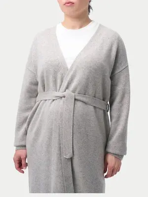 GOBI MONGOLIAN CASHMERE Long Maternity Cashmere Robe Warm Grey