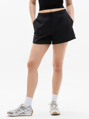 Athleta Fleece Mid-rise 4" Short - Black