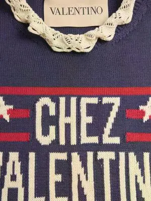 Valentino Garavani Striped Sweater With Lace Trim