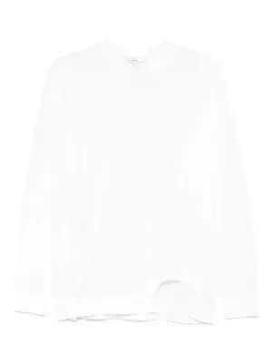 Tibi Cut-out Crew Neck Sweater - White