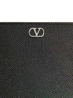 Valentino Garavani Vlogo Signature Grainy Calfskin Pouch - Black