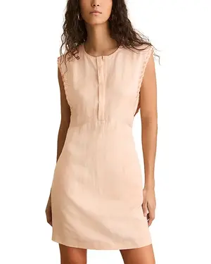 REISS Fawn Stitched Trim Dress - Peach