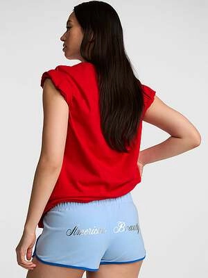Pink Soft Modal Micro Shorts - Blue