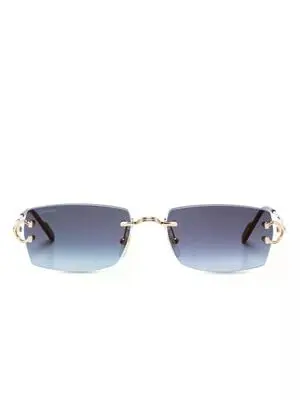 CARTIER Rectangle-frame Sunglasses - Gold