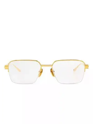 Balmain Rectangle-frame Glasses - Gold