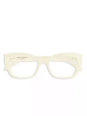 Saint Laurent Logo Plaque Glasses - Neutrals