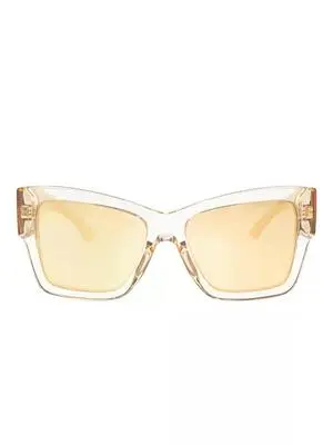 Dolce & Gabbana Logo-lettering Cat-eye Sunglasses - Neutrals