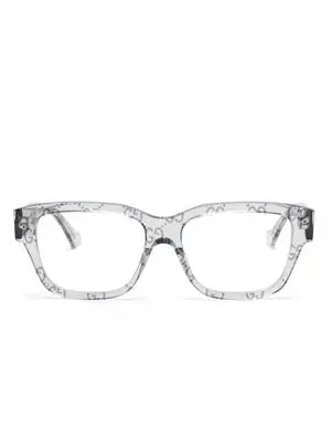 Gucci Gg-logo Square Frame Glasses - Grey