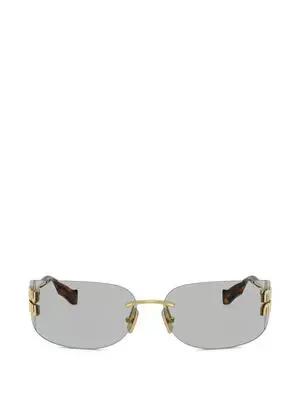 Miu Miu Logo-detail Sunglasses - Gold