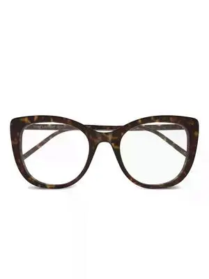 Saint Laurent Logo Glasses - Brown