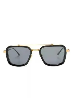 AKONI Rectangle-frame Tinted Sunglasses - Gold