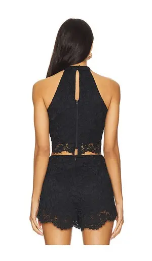 Amanda Uprichard X Brynley Lace Halter Top - Black