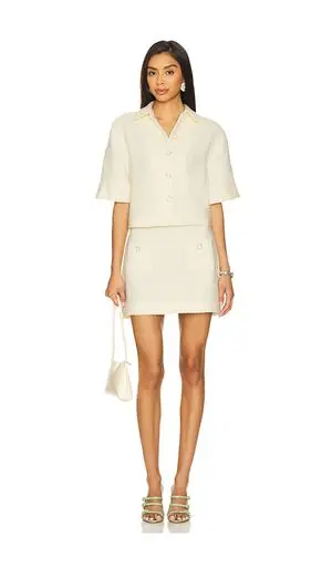 Simkhai Khloe Short Sleeve Button Down Top