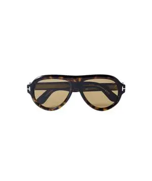 TOM FORD Pilot Aviator-style Sunglasses - Tortoiseshell