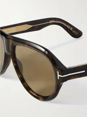 TOM FORD Pilot Aviator-style Sunglasses - Tortoiseshell