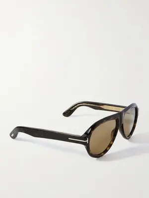 TOM FORD Pilot Aviator-style Sunglasses - Tortoiseshell