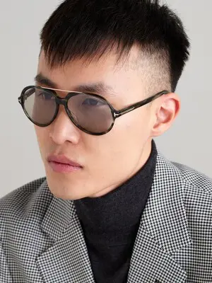 TOM FORD Aalto Aviator-style Sunglasses - Tortoiseshell