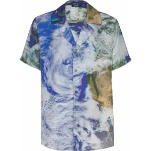 Balmain Pyjama Shirt With Earth Print - Multicolor