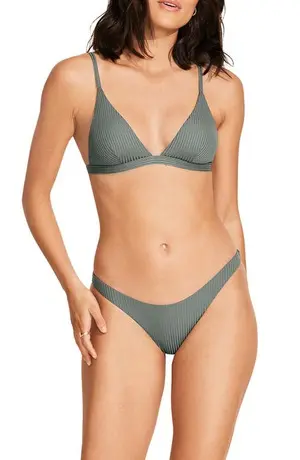 VITAMIN A® Moss Rib Triangle Bikini Top - Green