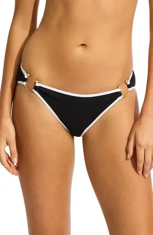 Seafolly Ring Hipster Bikini Bottom - Black
