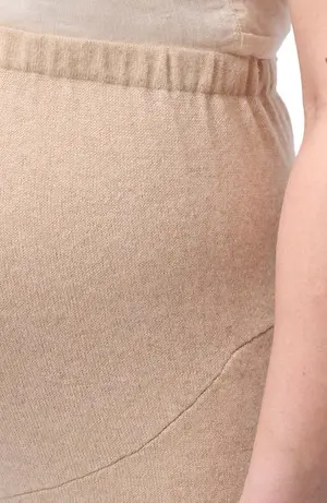 Gobi Cashmere Maternity Knit Pants - Beige