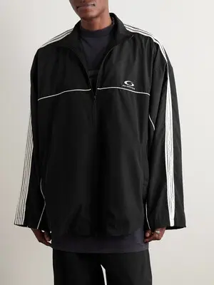 Balenciaga Oversized Striped Logo-embroidered Track Jacket