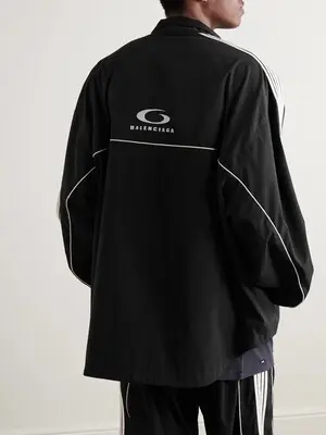 Balenciaga Oversized Striped Logo-embroidered Track Jacket