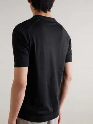 John Smedley Noah Sea Island Cotton Polo Shirt - Black