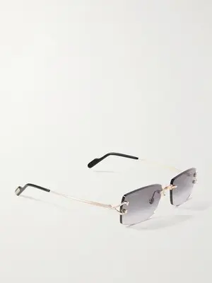 Cartier Signature C Rimless Square Sunglasses - Gold