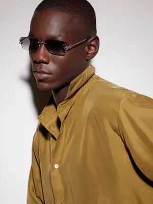 Cartier Signature C Rimless Square Sunglasses - Gold
