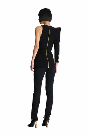 Balmain Asymmetric Jacket With Structured Shoulder