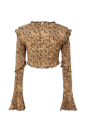 LUNA B Julia Leopard Print Top