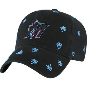 '47 Miami Marlins Confetti Clean Up Adjustable Cap - Black
