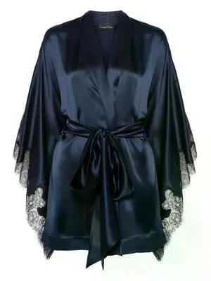 Carine Gilson Satin Silk Robe - Blue