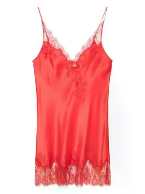 Carine Gilson Silk Slip Dress - Red